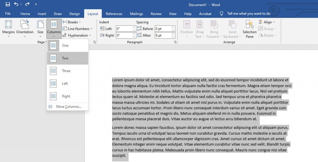 How To Create Columns In Word Techozu