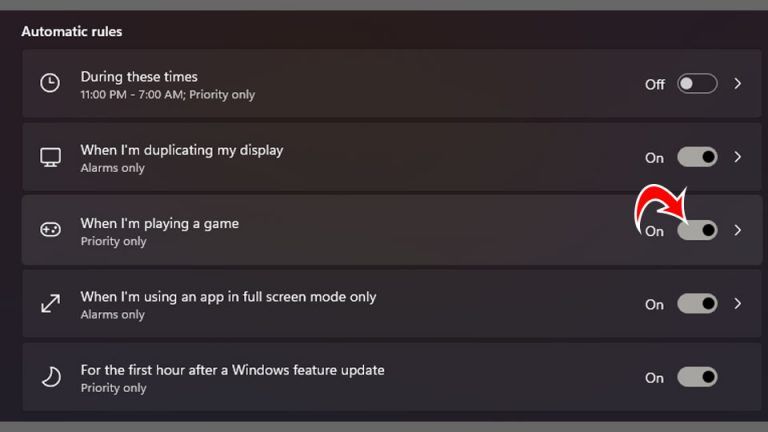 How to Disable Windows Notifications While Playing Games in Windows 11 - Techozu