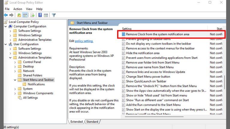 How to Hide the Clock from the Windows Taskbar - Techozu